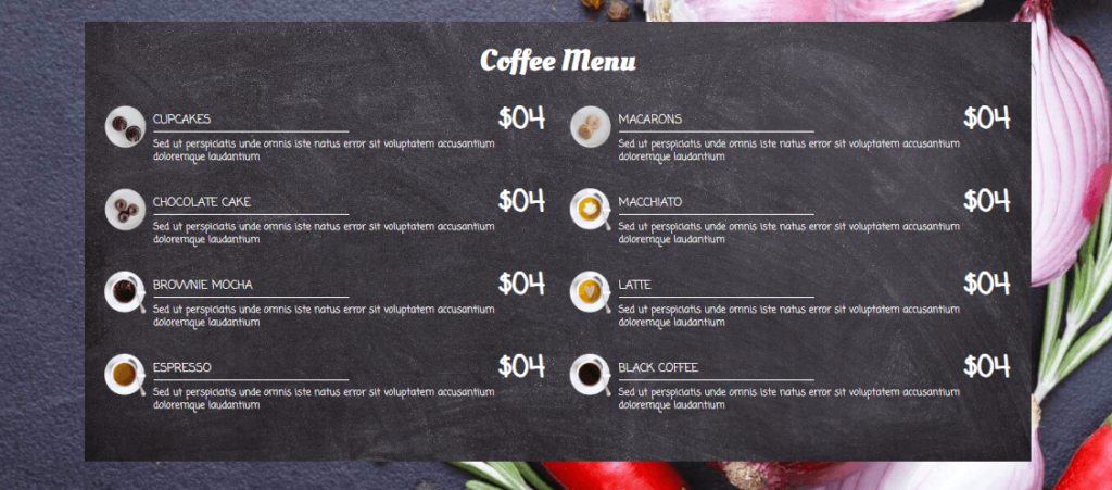 Create beautiful food menus for your restaurant website - Elicus